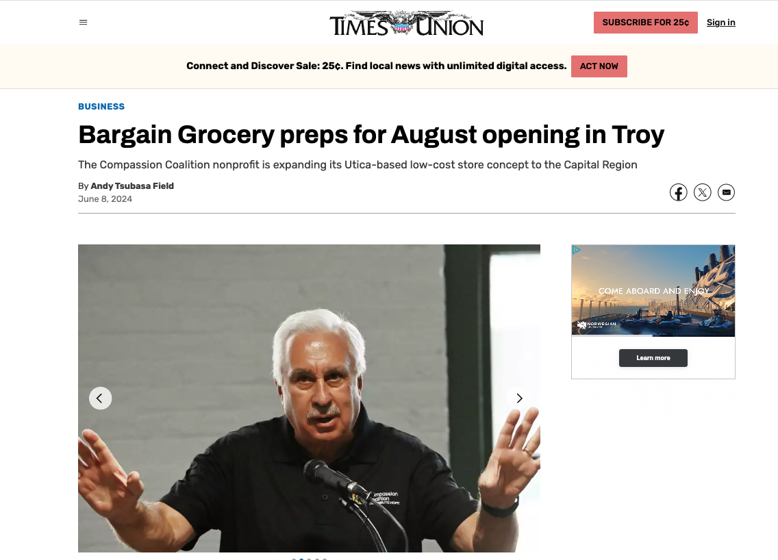 Times Union Albany Reports on Ribbon Cutting Troy Bargain Grocery ...